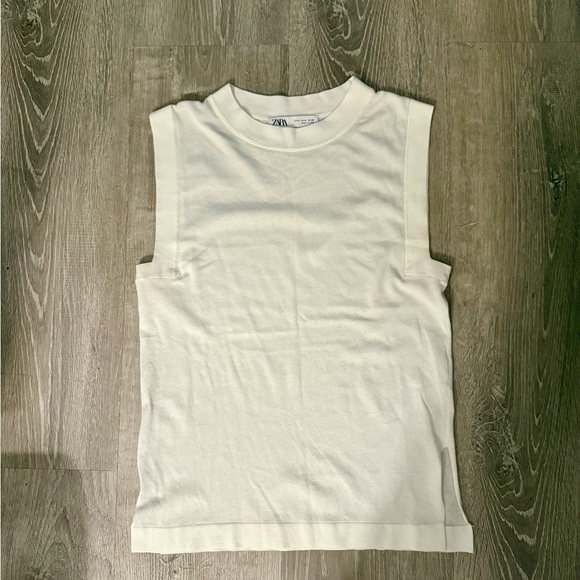 Zara | Tops | Zara Sleeveless Knit Top Cream | Poshmark